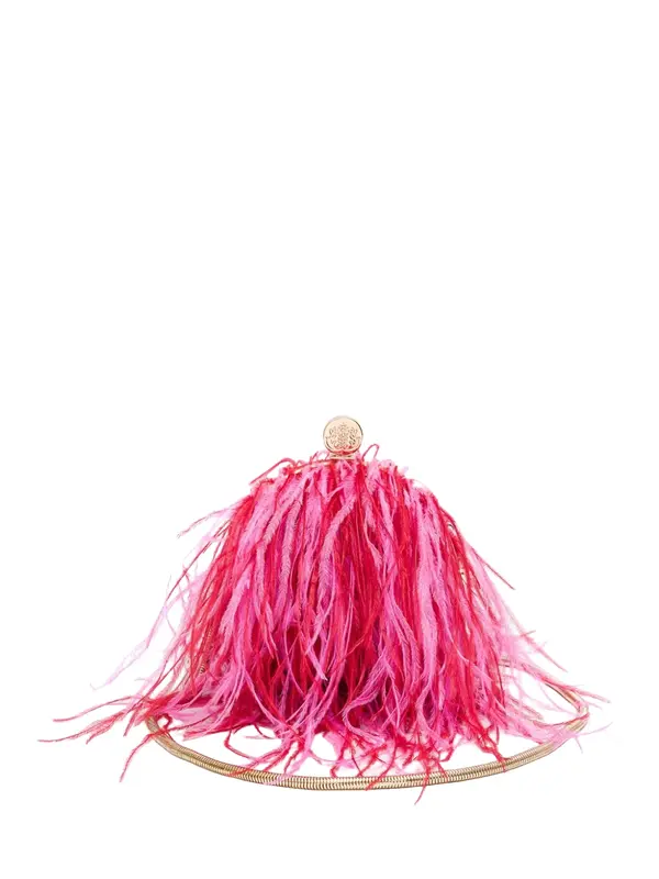 ISLA Lily Feathered Shoulder Bag - Pink