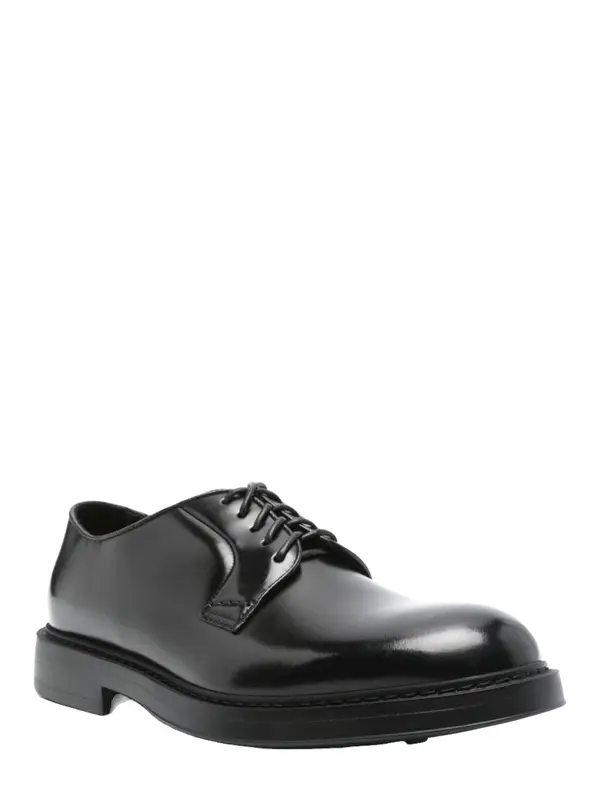 DOUCAL'S Lace-up Leather Derby Shoes - Black