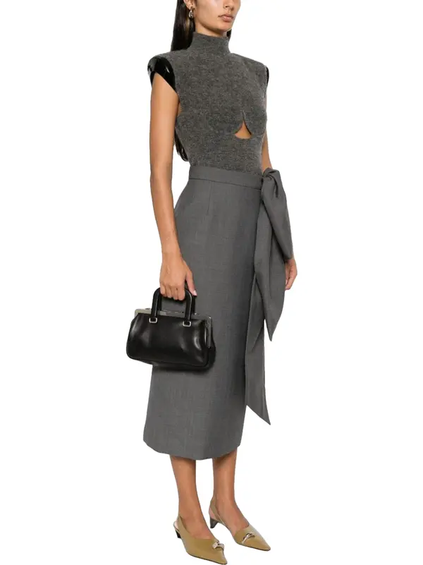 Max Mara Small Leather Tote - Black