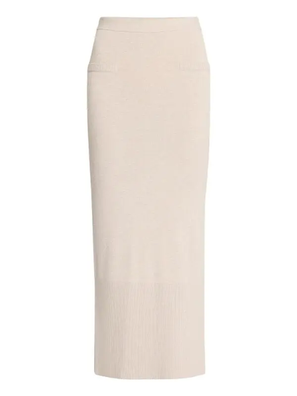 Anna Quan Gia Ribbed Knit Midi Skirt - Ltgray