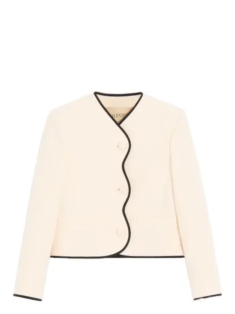 Valentino Garavani Crepe Couture Jacket - Vanilla/black