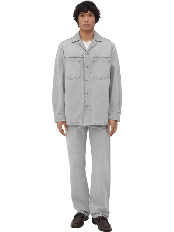 BOTTEGA  VENETA Washed Denim Shirt - Light Grey