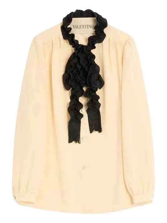 ValentinoGaravani Crepe De Chine Shirt - Birch/black