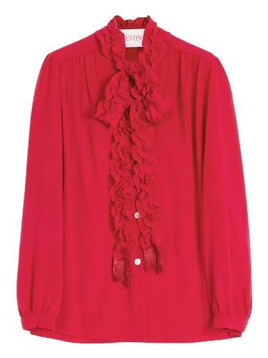 ValentinoGaravani Crepe De Chine Long-sleeve Shirt With Bow Detail - Paris