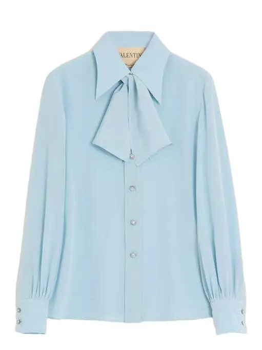 ValentinoGaravani Crepe De Chine Shirt - Sky Blue