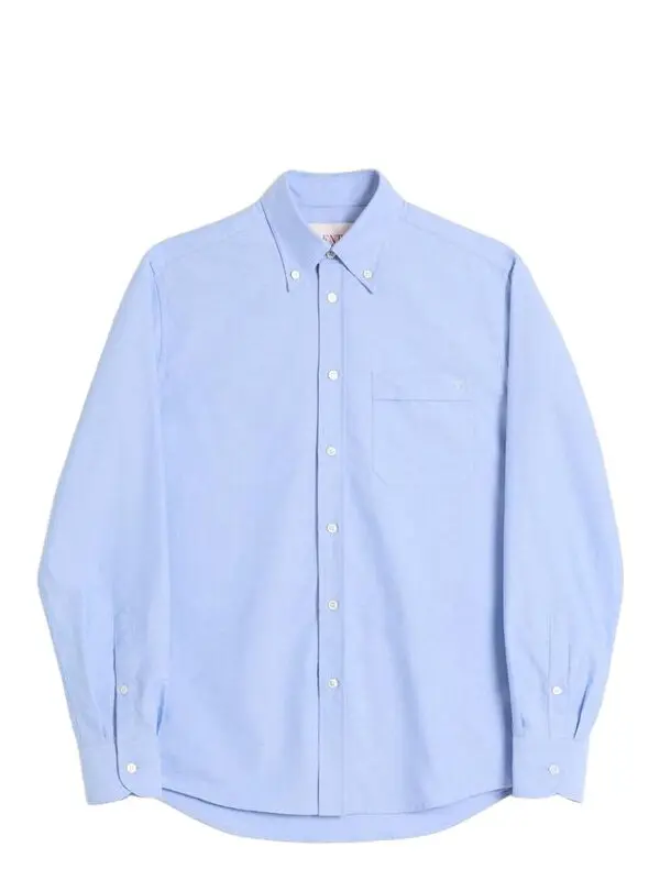 Valentino Garavani Vlogo Embroidered Cotton Shirt - Sky Blue