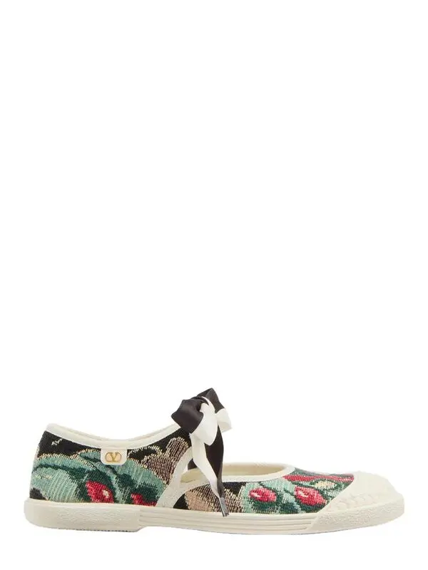 Valentino Garavani Bay Bay Ballerina - Black/multicolour/ivory