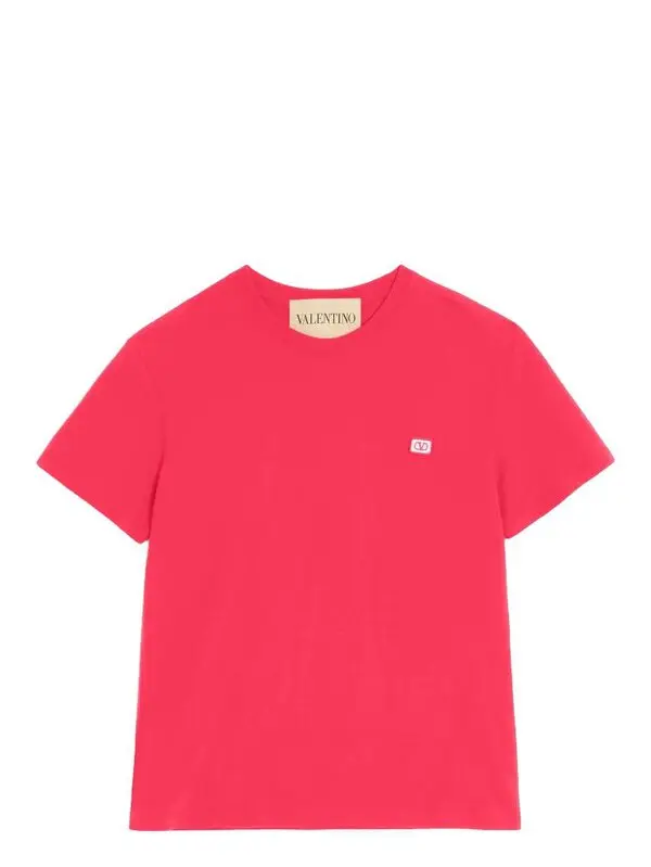 Valentino Garavani Cotton T-shirt With Vlogo Patch - Red
