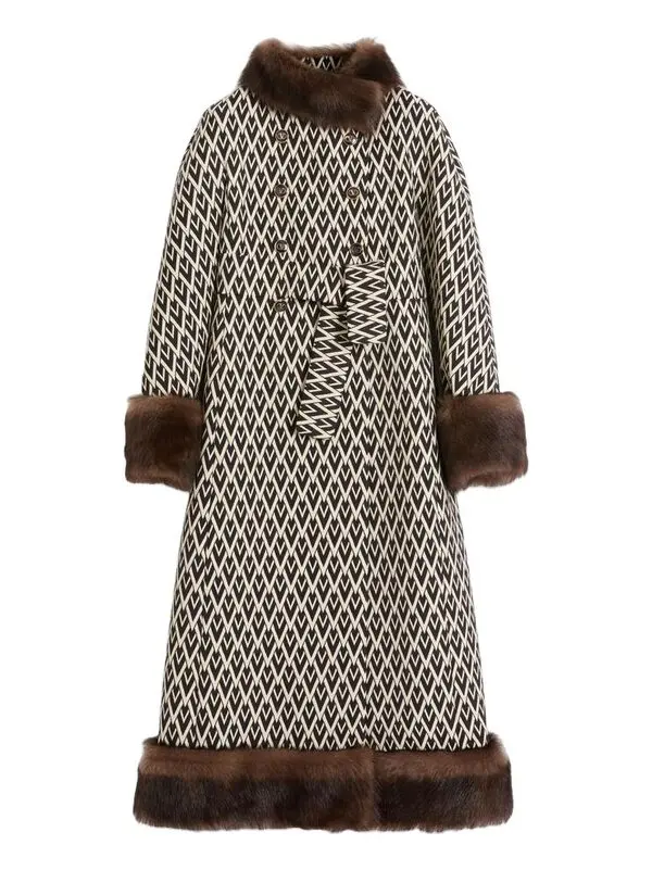 Valentino Garavani Toute La V Jacquard Coat - Black/cream