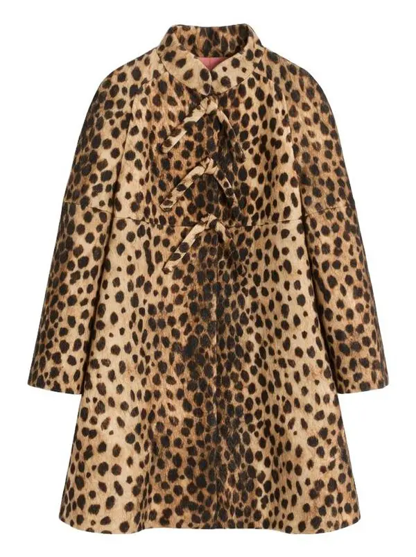 Valentino Garavani Jaguar Spots Printed Wool Cloth Coat - Animal Print