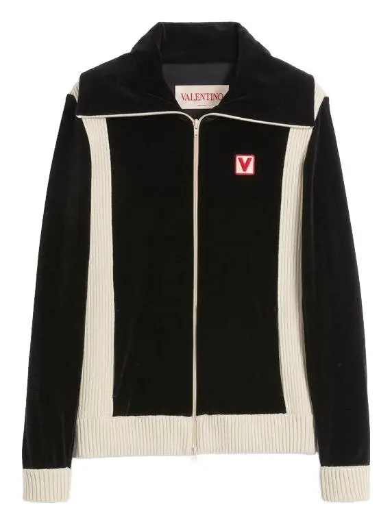 Valentino Garavani Chez Chenille Zip Sweatshirt - Black