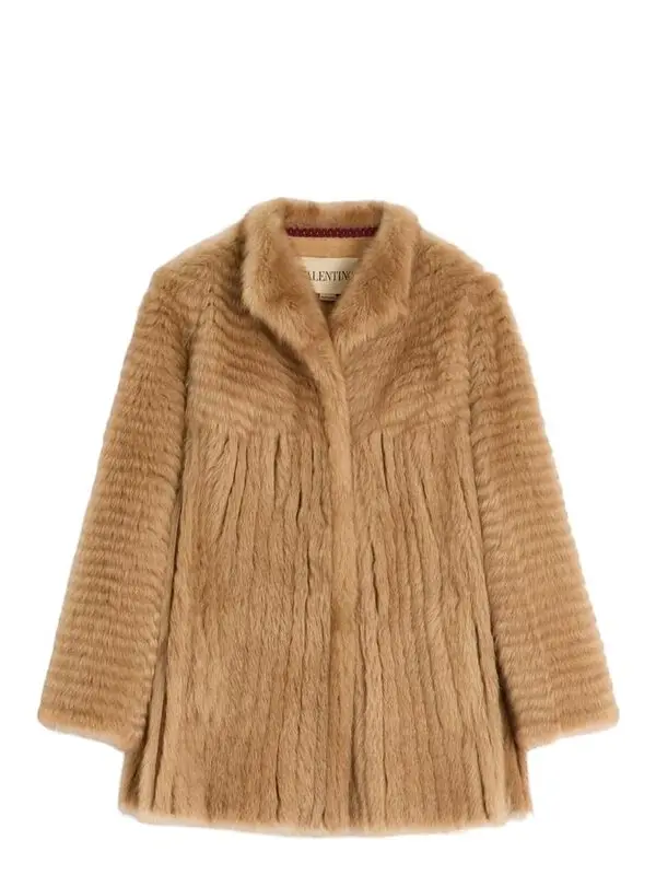 Valentino Garavani Shearling Lynx Print Coat - Honey
