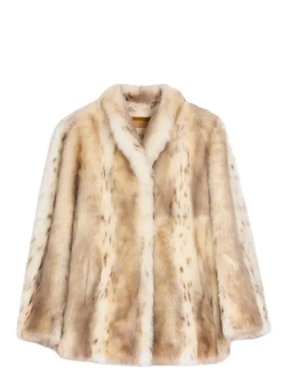 Valentino Garavani Shearling Lynx Print Coat - Ivory