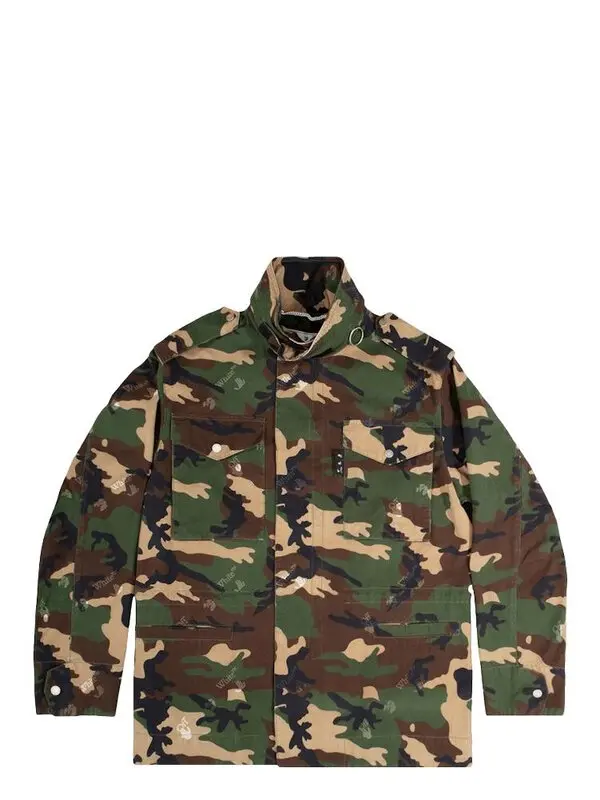 Off-White Logo Camo Field Jacket - Green