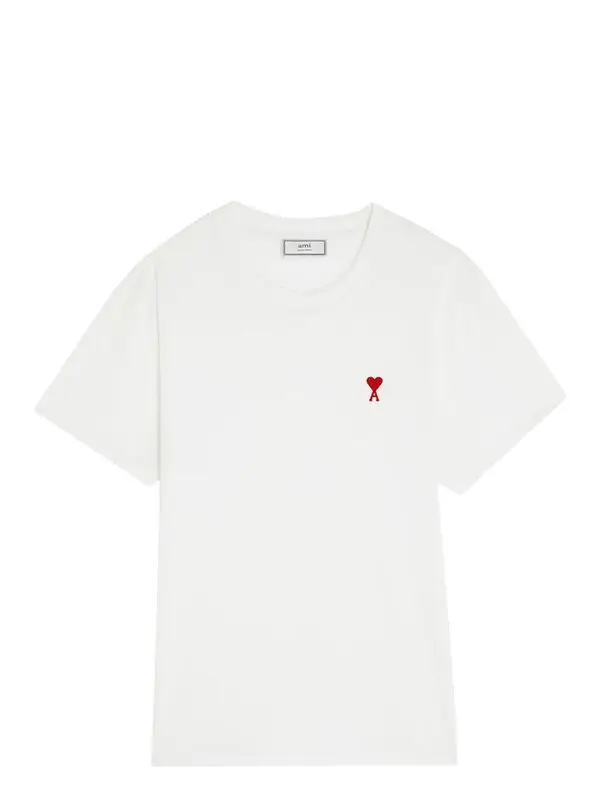 Ami De Coeur Patch Logo Classic Fit T-shirt - White/red