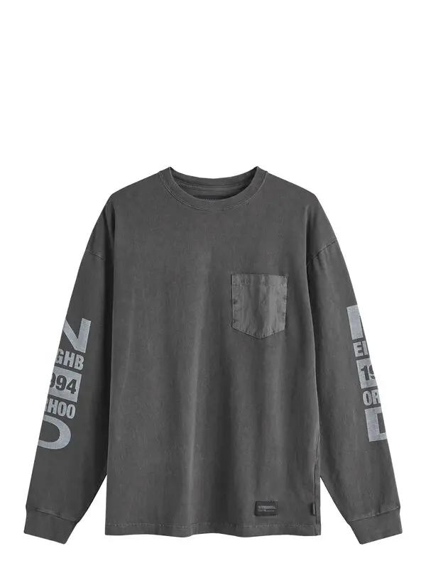 NEIGHBORHOOD Pigment Dyed Long Sleeve T-shirt - Black