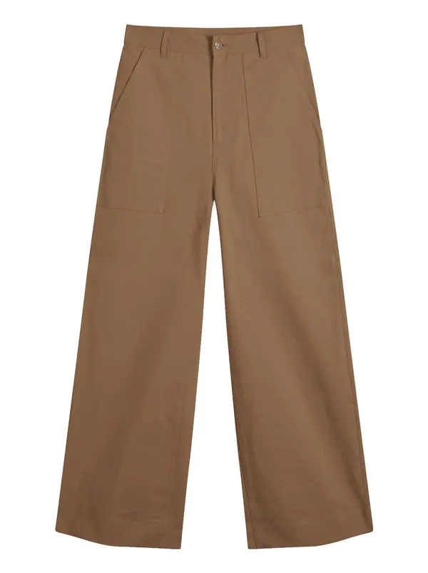 Moncler Gabardine Straight Leg Trousers - Brown