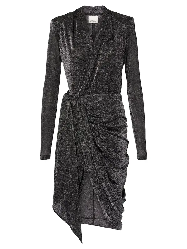 Isabel Marant Cleora Lamé Wrap Dress - Black