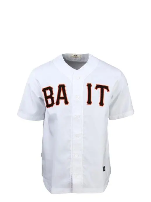 BAIT Baseball Jersey - White/black/orange