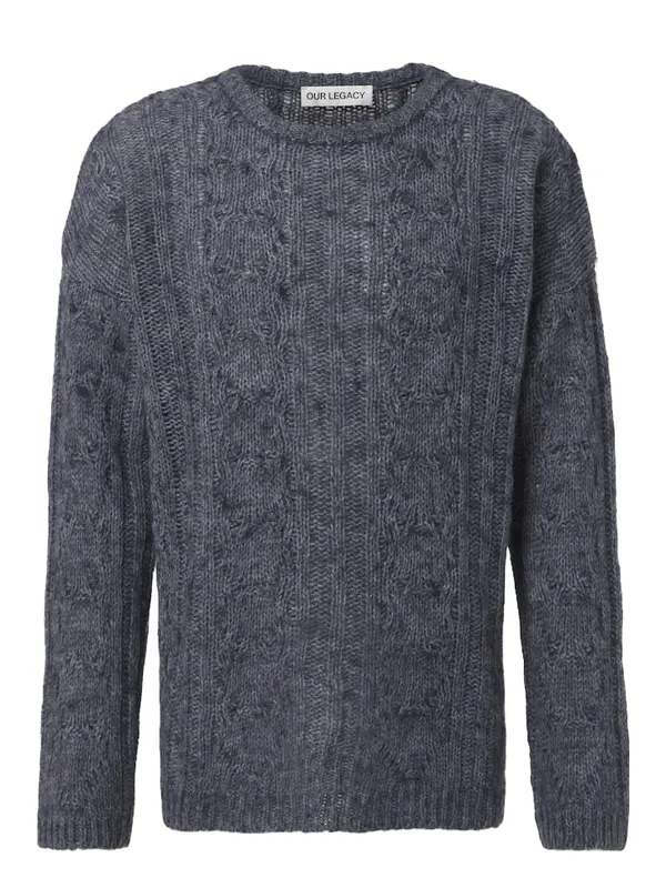 Our Legacy Popover Cable-knit Wool-blend Sweater - Blue