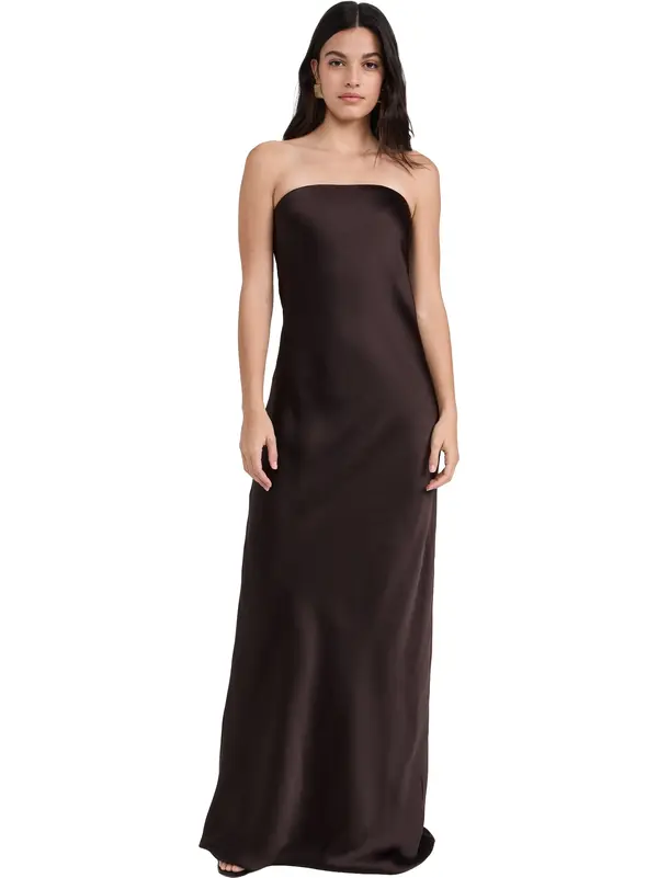 Norma Kamali Bias Strapless Gown - Chocolate
