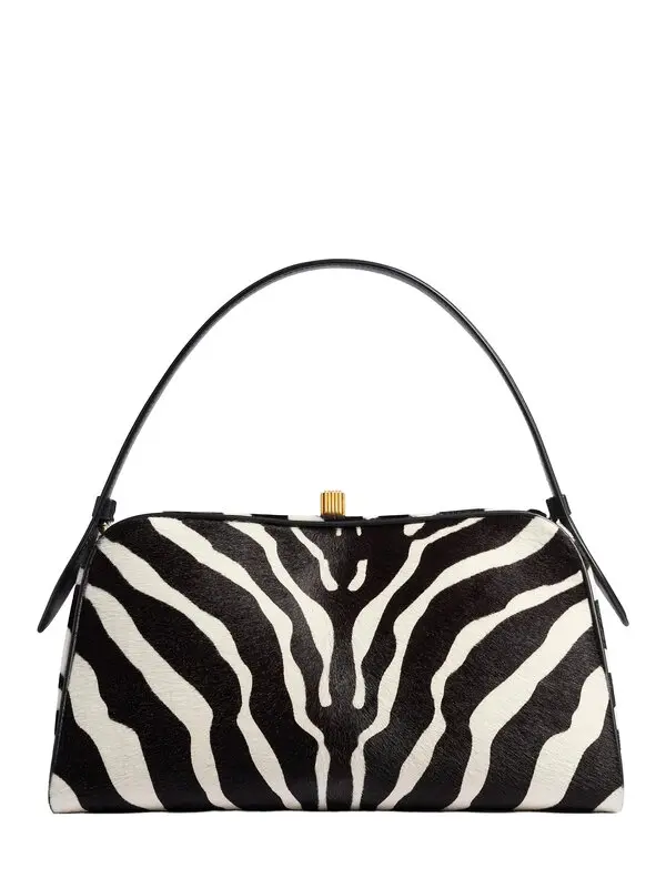 Khaite Cate Top Handle Bag - Black / White