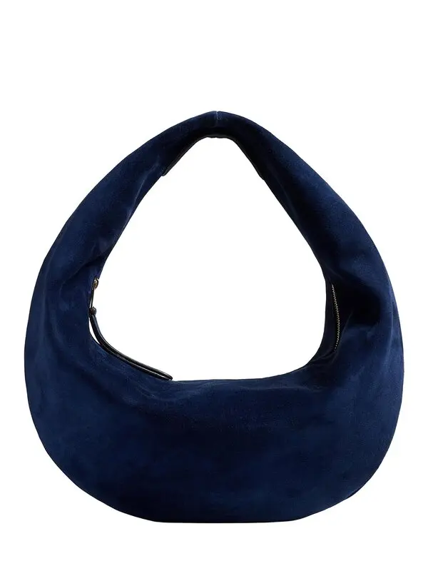 Khaite Olivia Hobo Crackle Patent Leather - Midnight Navy