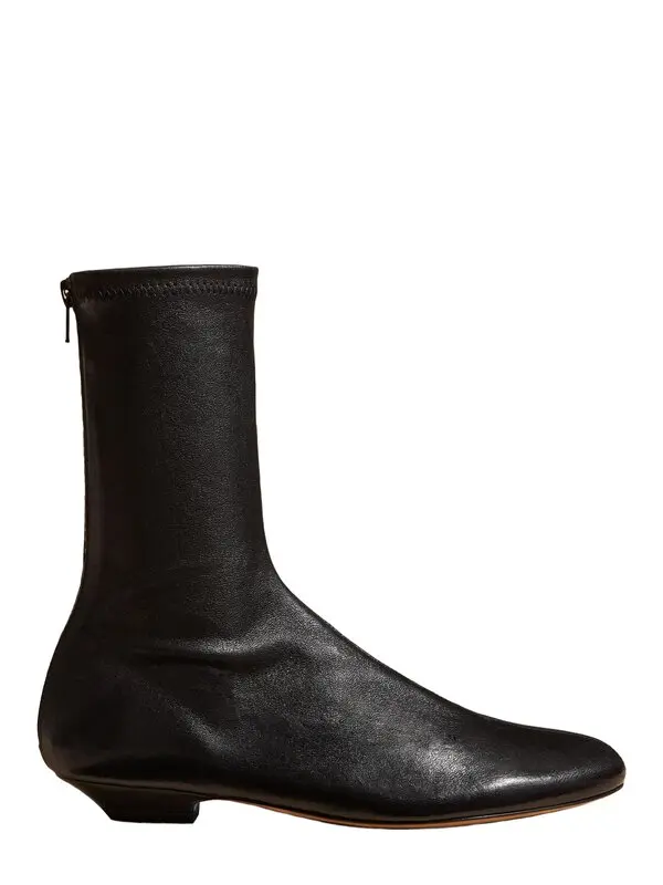 Khaite Apollo Flat Ankle Boot - Black