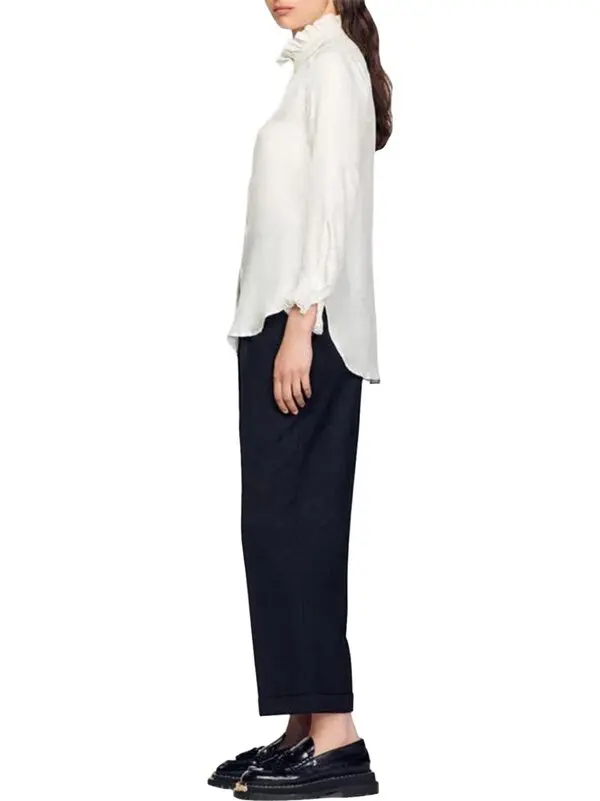Sandro Haby Silk Shirt - Ecru