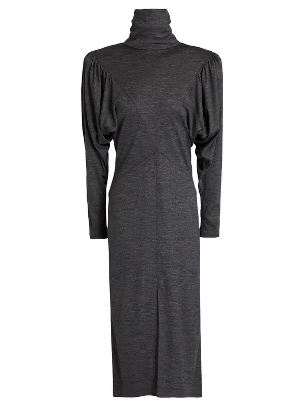 Isabel Marant Genia Turtleneck Midi Dress - Anthracite