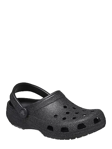 Pink Crocs Classic Glitter Clogs - Black