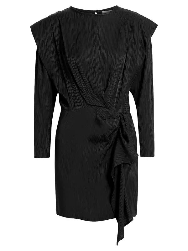 IRO PARIS Wrap-effect Printed Crepe Mini Dress - Black