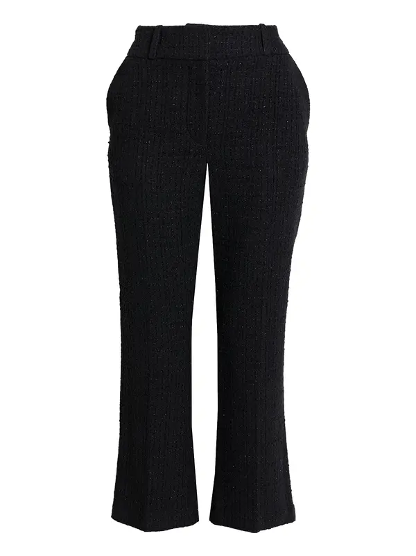 IRO PARIS Abema Cropped Metallic Tweed Flared Pants - Black