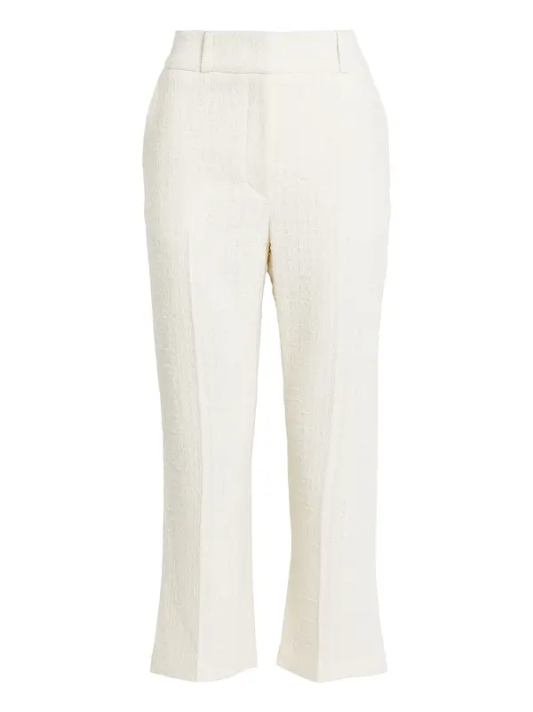 IRO PARIS Abema Cropped Metallic Tweed Flared Pants - Ecru