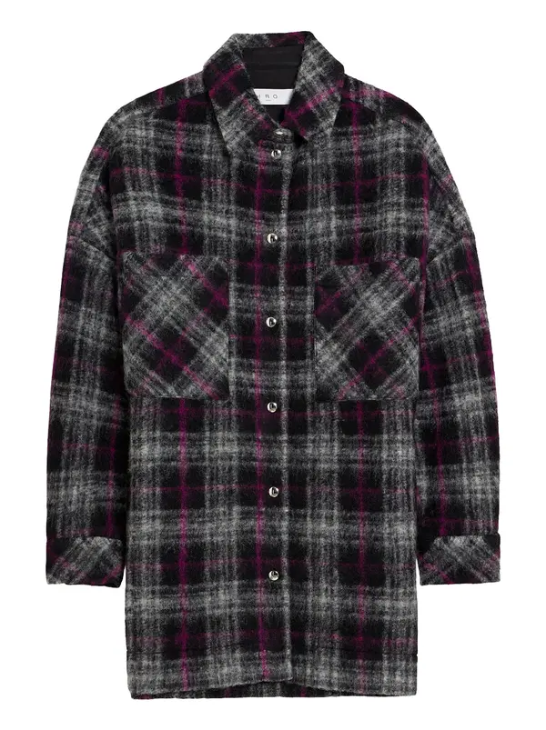 IRO PARIS Teresa Checked Wool-blend Flannel Jacket - Black