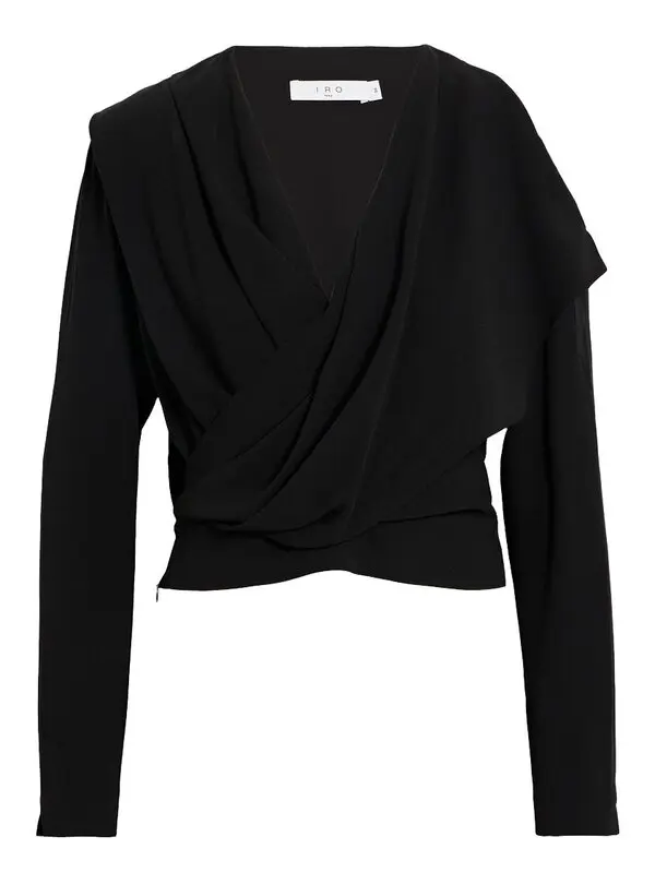 IRO PARIS Kayla Draped Crepe Blouse - Black