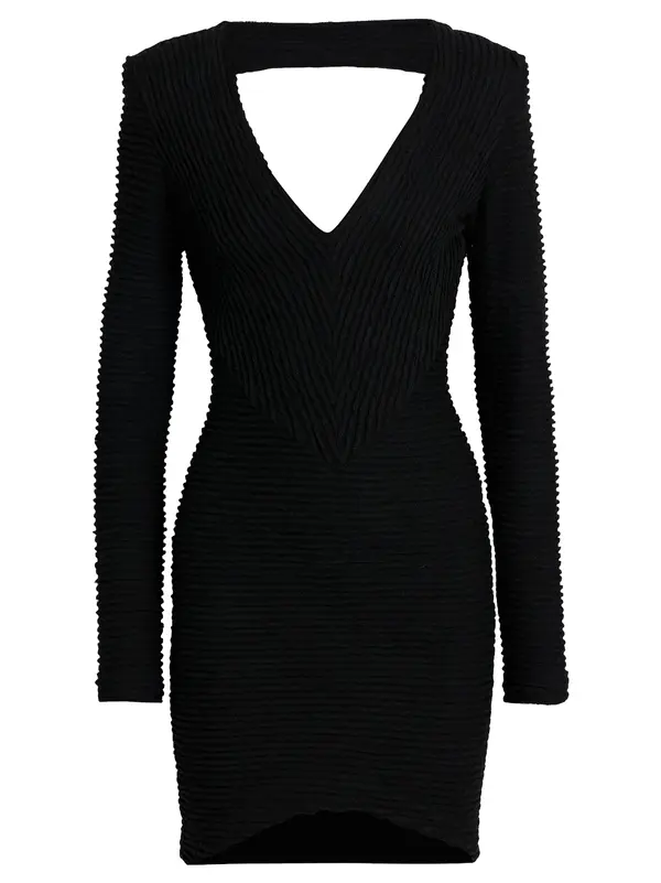 IRO PARIS Othilie Ribbed-knit Mini Dress - Black