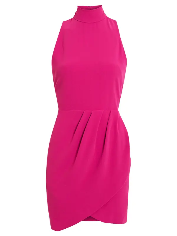 IRO PARIS Kamela Wrap-effect Crepe Mini Dress - Fuchsia