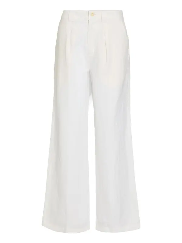 ALEX MILL Madeline Pleated Wide-leg Pants - White