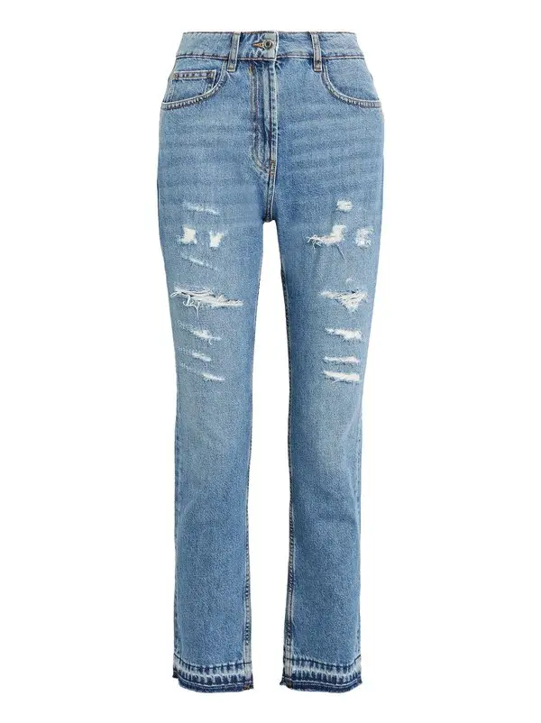 IRO PARIS Hayri Distressed Straight-leg Jeans - Mid Denim