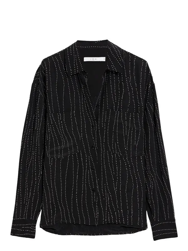 IRO PARIS Zef Studded Crepe De Chine Shirt - Black