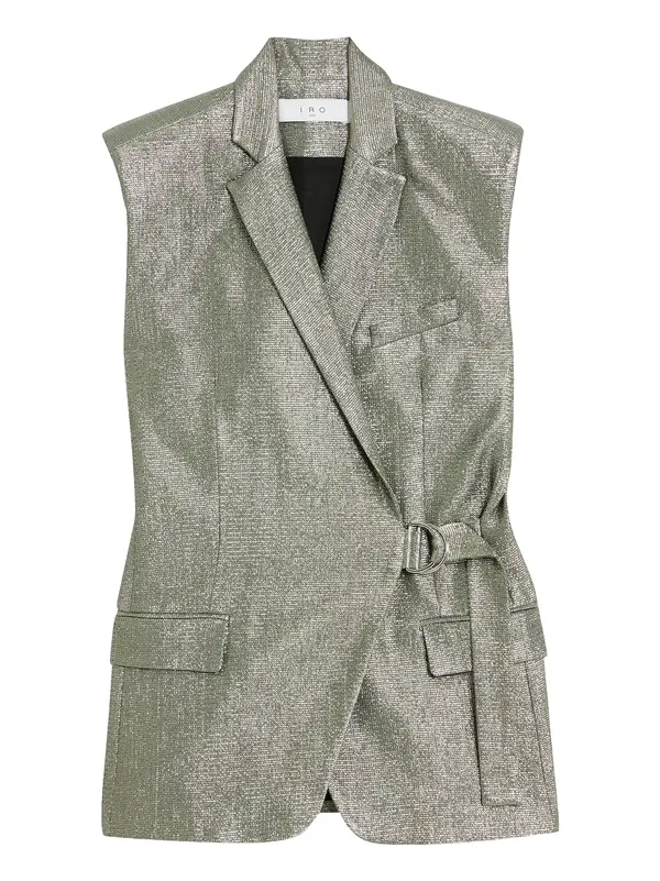 IRO PARIS Romala Lamé Vest - Platinum