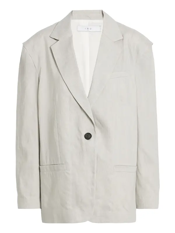 IRO PARIS Subi Linen-cotton Blend Blazer - Light Gray