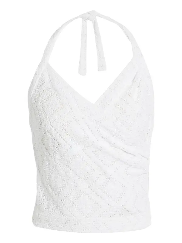 IRO PARIS Ualana Cropped Halterneck Top - White