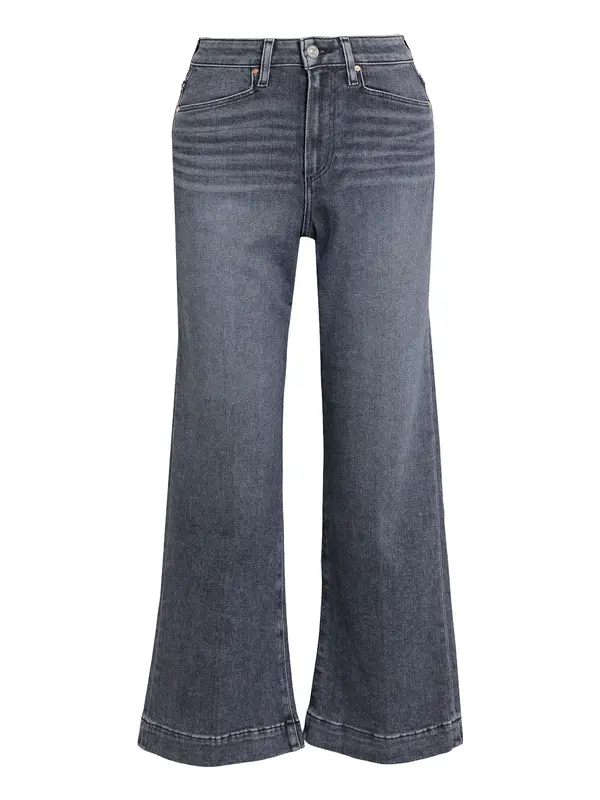 Paige Amour Cropped Bootcut Jeans - Mid Denim