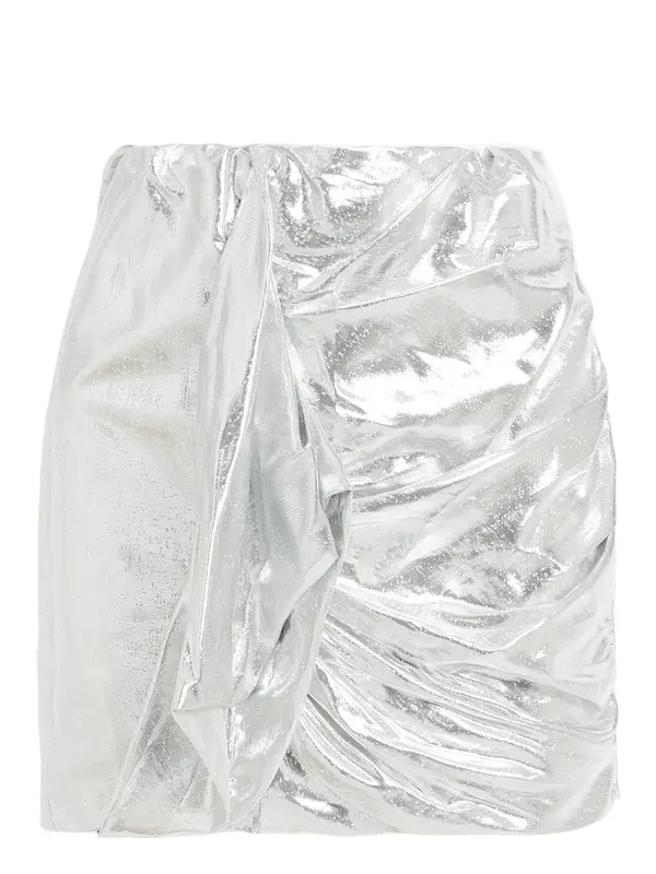 IRO PARIS Seiko Metallic Draped Mini Skirt - Silver