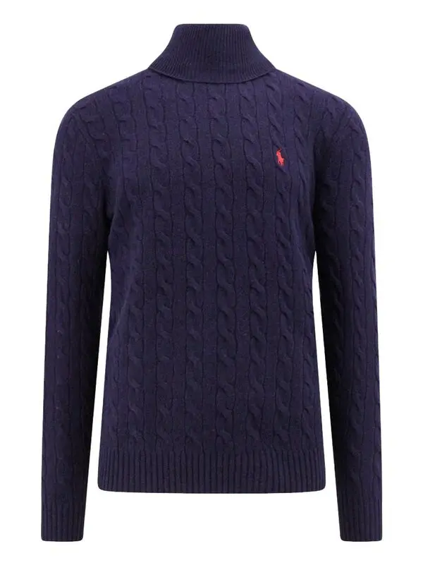 Polo Ralph Lauren Cable Wool-cashmere Roll Neck Jumper - Blue