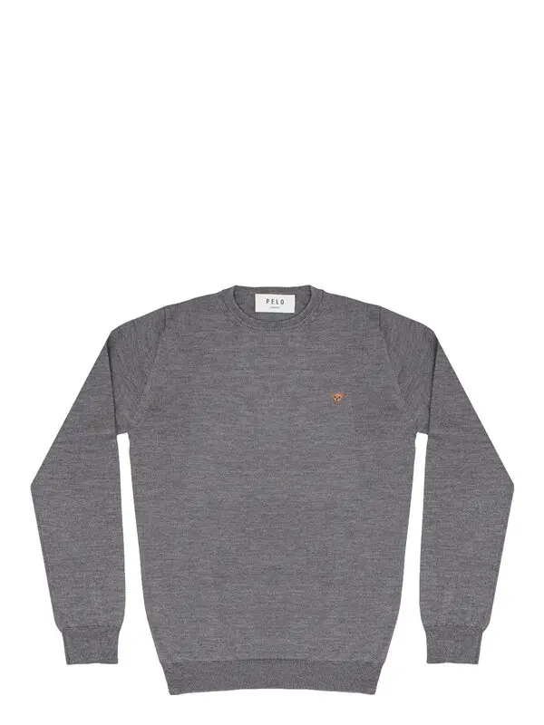 PELO FOUNDATION Crew Neck Merino Wool Pullover - Grey