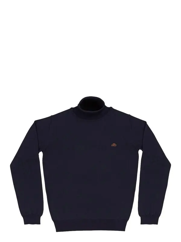 PELO FOUNDATION Turtleneck In Extra Fine Merino Wool - Blue