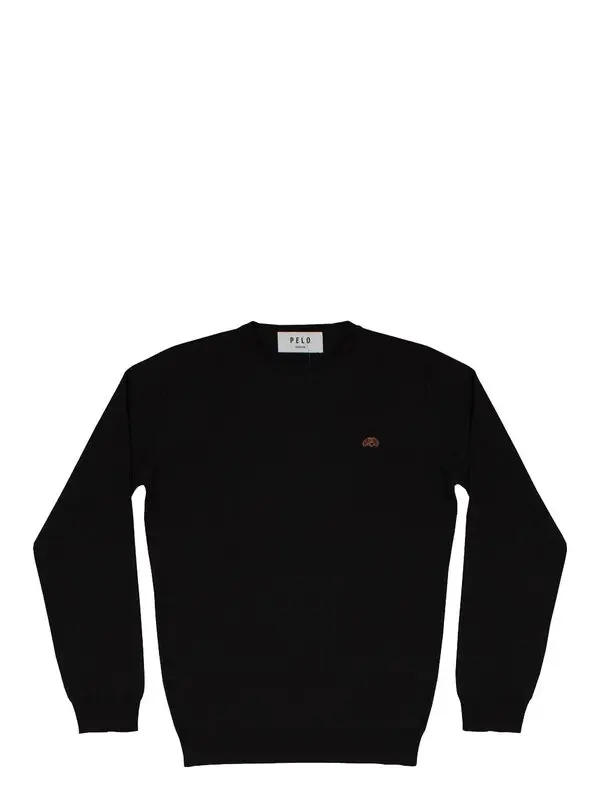 PELO FOUNDATION Merino Crew Neck Pullover - Black
